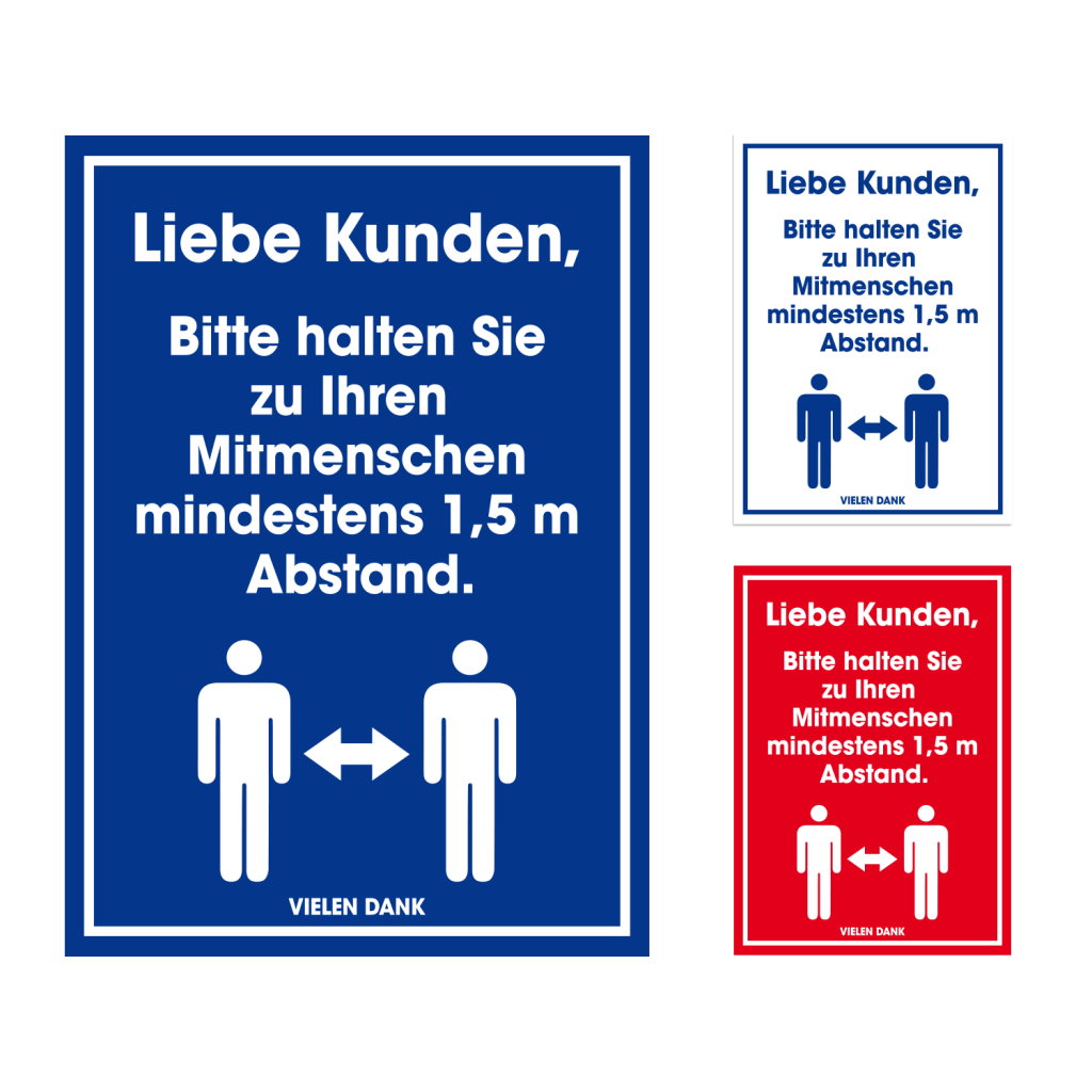 Corona Hinweis Aufkleber & Folien Abstand halten | foliado.de ...